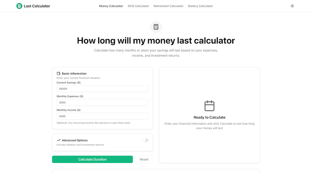 Last Calculator on Uneed | Uneed